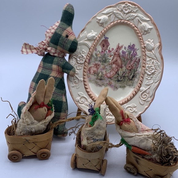 Vintage | Holiday | Mixed Lot Farmhouse Vintage Quilted Plaid Easter ...